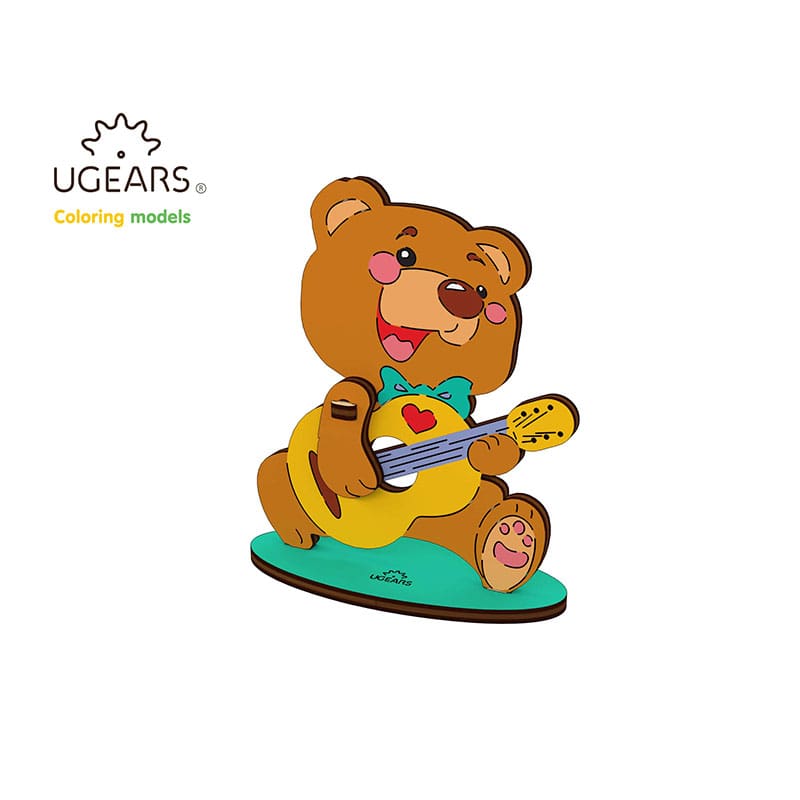 Ursulet - Puzzle-uri 3D Mecanice de Colorat - Ugears